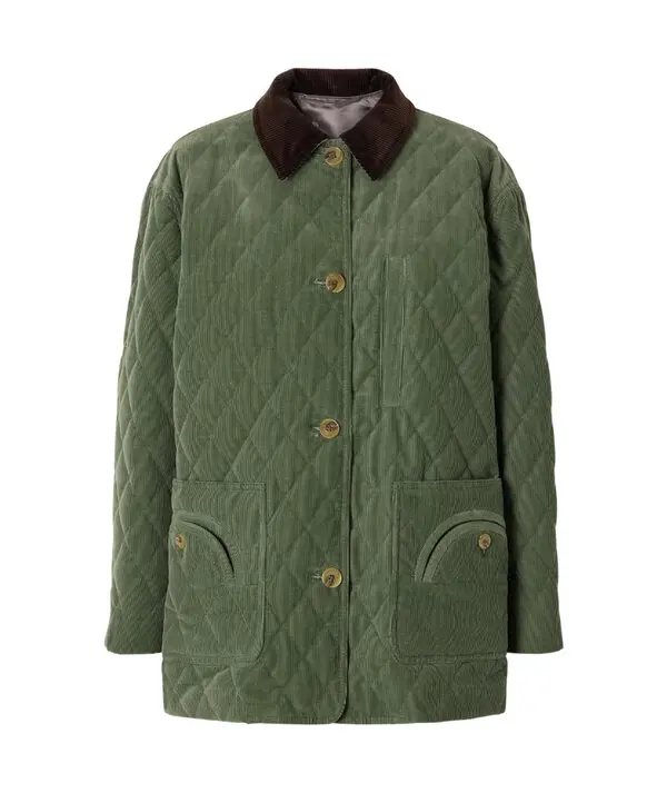 BLAZÉ MILANO Cotton-corduroy Matelassé Jacket - Green