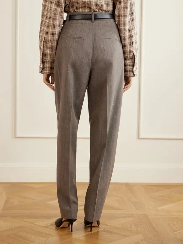 RÓHE Daria Wool-blend Tapered Pleated Trousers