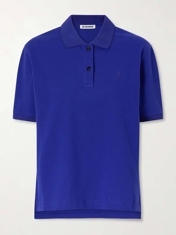 JIL SANDER Logo-embroidered Cotton-piqué Polo Shirt