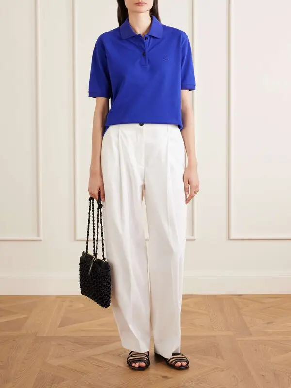 JIL SANDER Logo-embroidered Cotton-piqué Polo Shirt