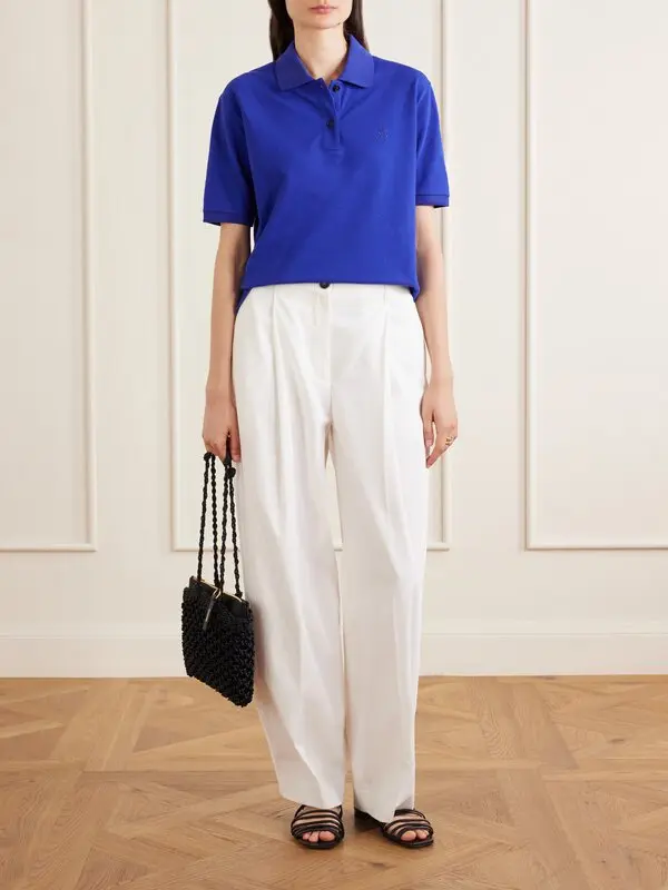 JIL SANDER Logo-embroidered Cotton-piqué Polo Shirt