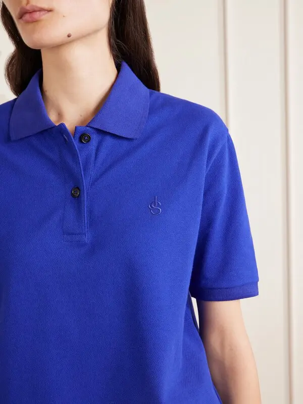JIL SANDER Logo-embroidered Cotton-piqué Polo Shirt