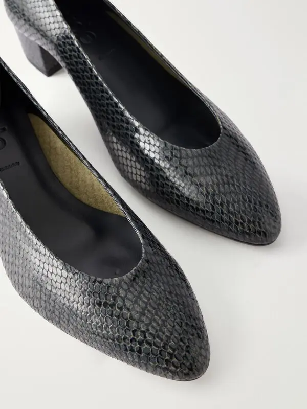 AeydĒ Helia 35 Snake-effect Leather Pumps