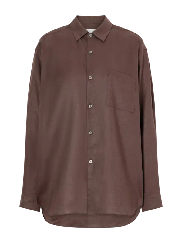 SSSTEIN Oversized Linen Shirt - Brown