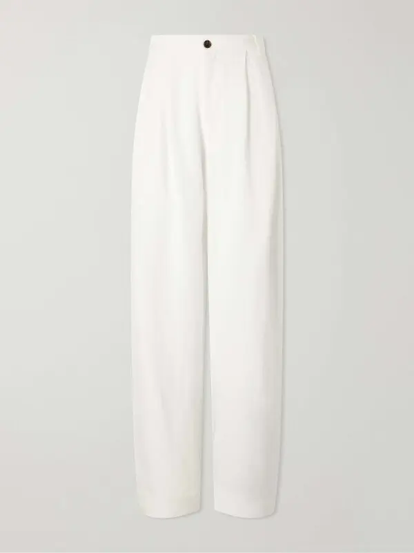 JAMIE HALLER Tapered Linen-blend Pants
