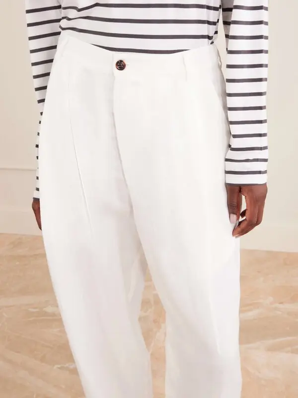 JAMIE HALLER Tapered Linen-blend Pants