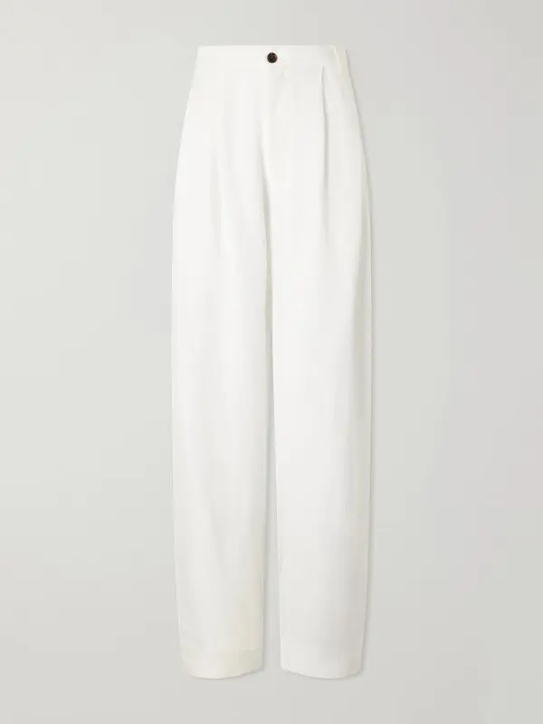 JAMIE HALLER Tapered Linen-blend Pants - White