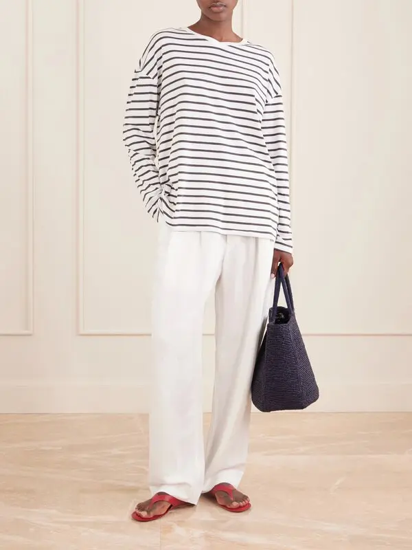 JAMIE HALLER Tapered Linen-blend Pants