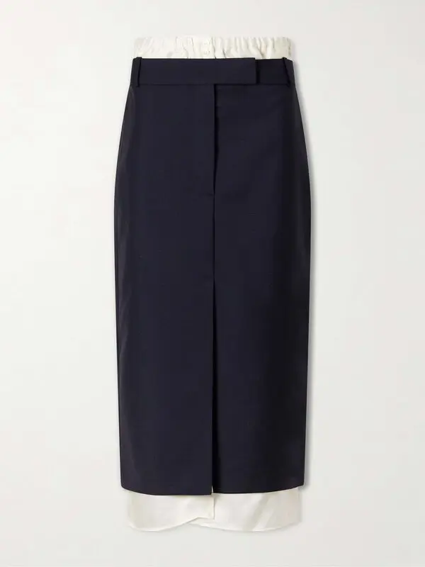 RÓHE Ruched Wool And Mohair-blend Midi Skirt