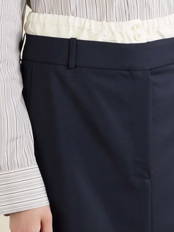 RÓHE Ruched Wool And Mohair-blend Midi Skirt