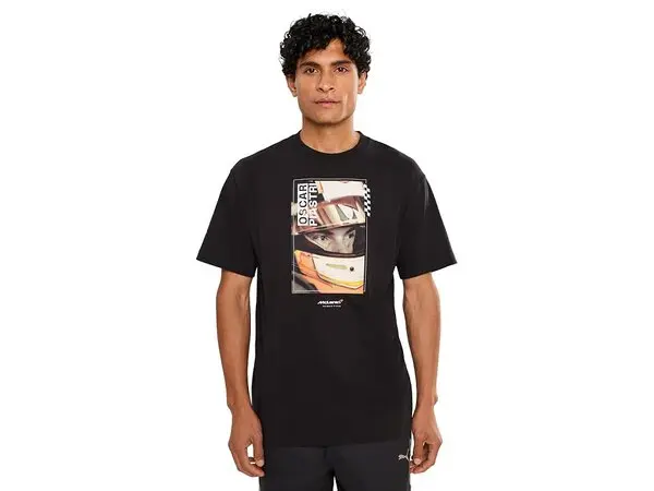 PUMA Mclaren Racing Oscar Piastri Driver Tee Clothing Papaya - Black