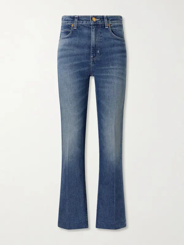 JAMIE HALLER Kenickie Mid-rise Straight-leg Jeans - Mid Denim