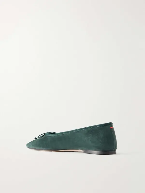 AeydĒ Tiby Bow-detail Suede Ballet Flats
