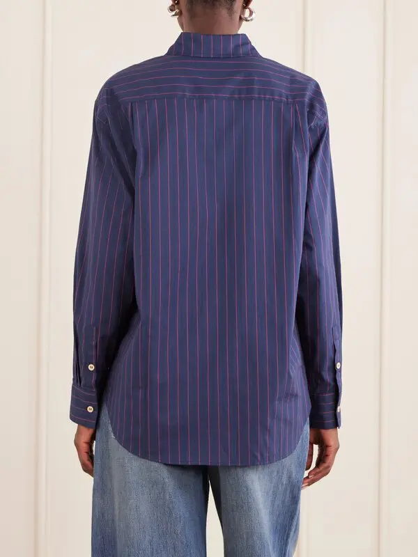 JAMIE HALLER Weekend Striped Cotton Shirt