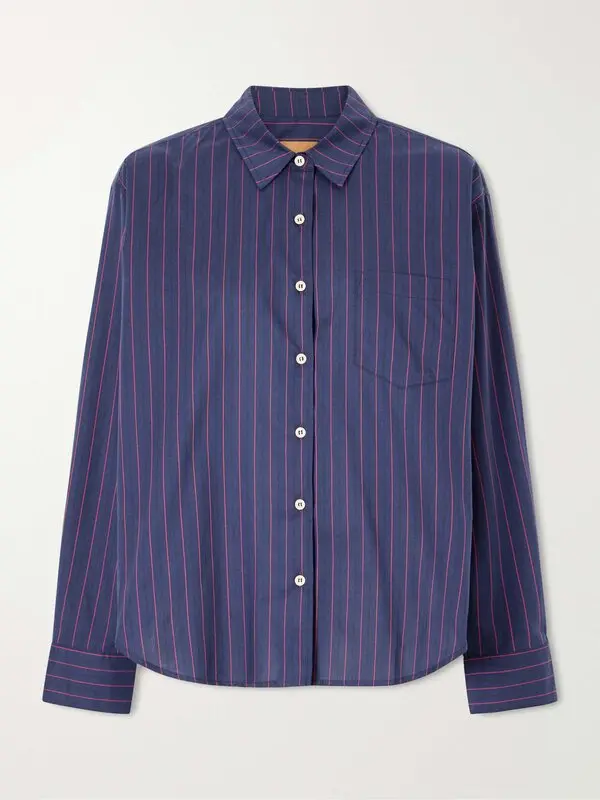 JAMIE HALLER Weekend Striped Cotton Shirt