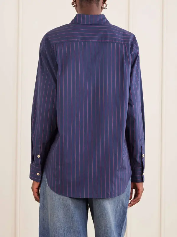 JAMIE HALLER Weekend Striped Cotton Shirt