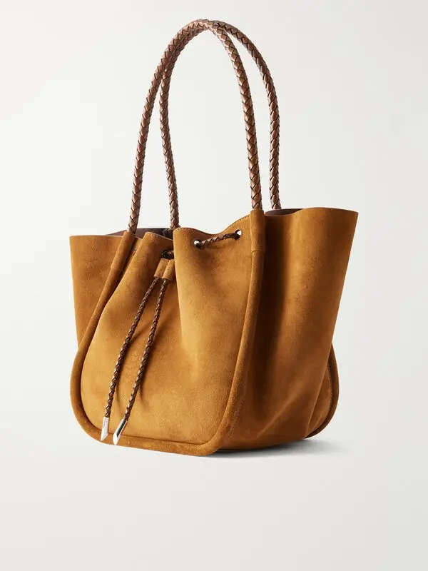 Proenza Schouler Ruched Suede Tote With Leather Trim
