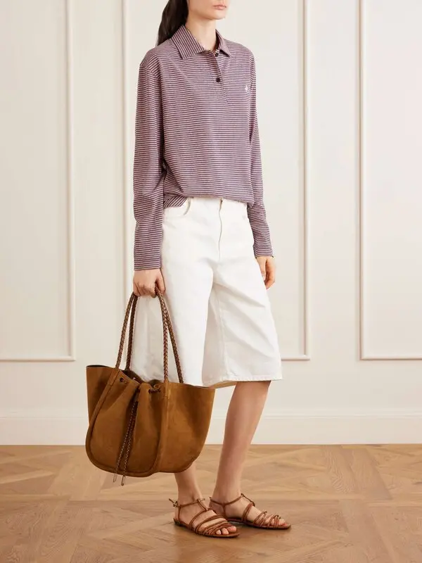 Proenza Schouler Large Leather-trimmed Ruched Suede Tote