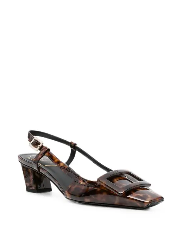 ROGER VIVIER Belle Vivier Patent Leather Slingback Pumps