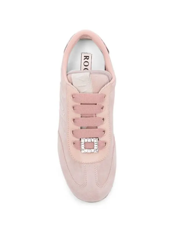 ROGER VIVIER Viv Low Strass Embellished Sneakers - Beige