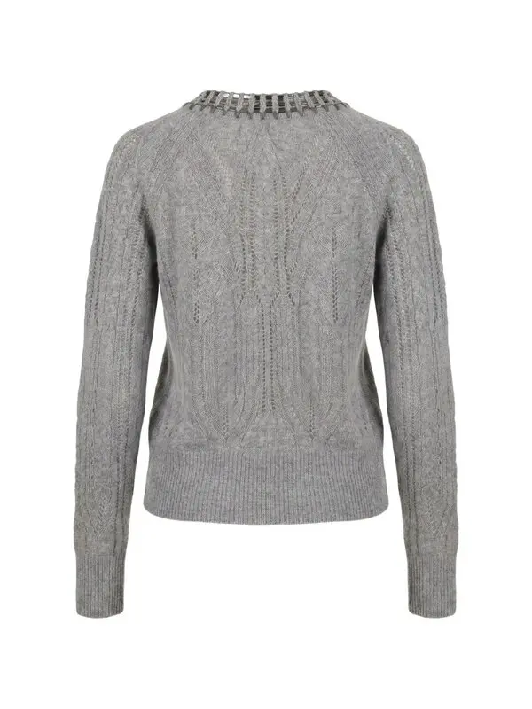 Ermanno Scervino Cashmere Cardigan With Embellished Collar