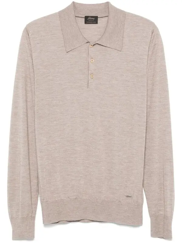 Brioni Cashmere And Silk Polo Shirt