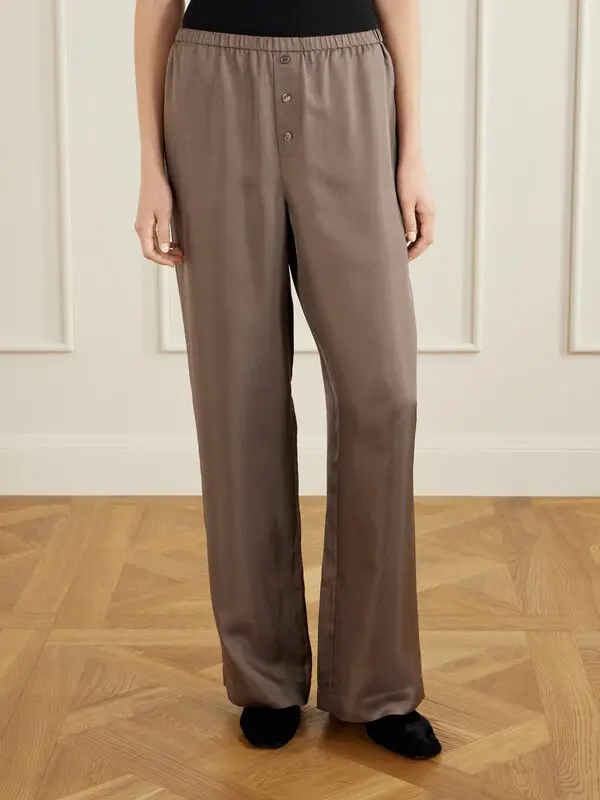 RÓHE Silk Satin Wide-leg Trousers