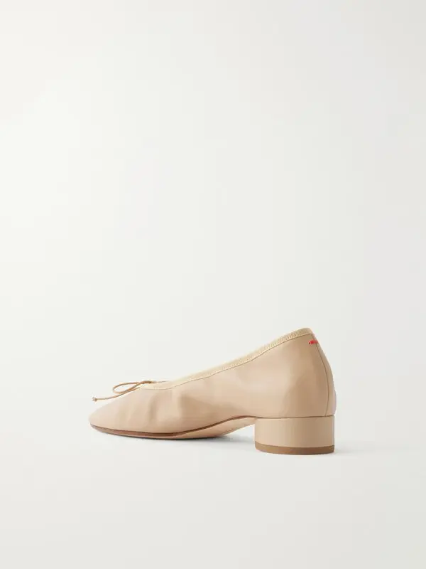 AeydĒ Onda 25 Leather Block Heel Pumps With Bow Detailing