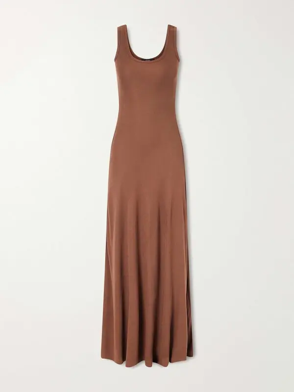 THE PARK Annie Jersey Maxi Dress - Dark Brown