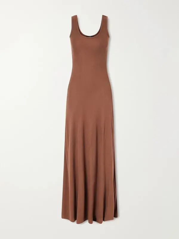 THE PARK Annie Jersey Maxi Dress - Dark Brown
