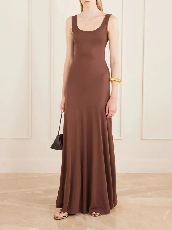 THE PARK Annie Jersey Maxi Dress - Dark Brown