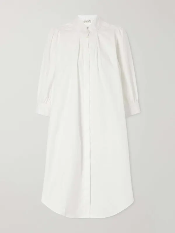 Maison Mayle Valdi Cotton Jacquard-poplin Midi Dress - Ivory