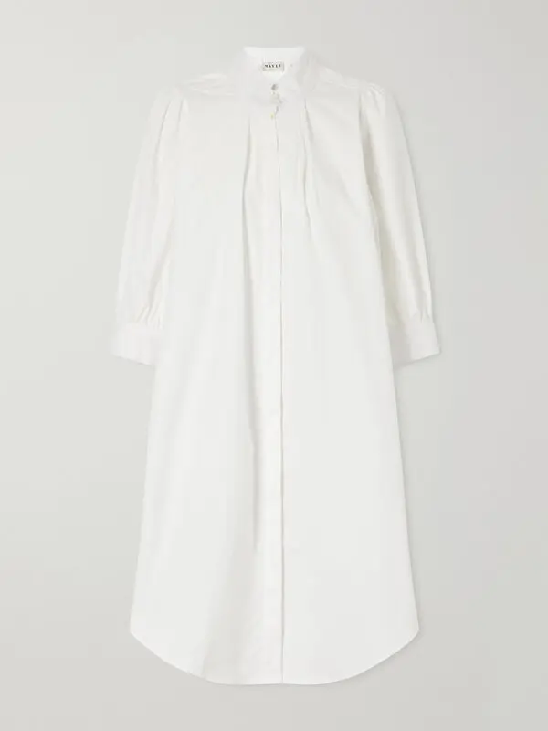 Maison Mayle Valdi Cotton Jacquard-poplin Midi Dress - Neutrals