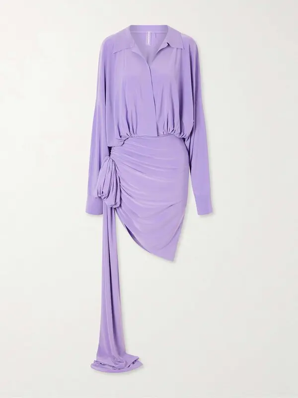 Norma Kamali Gathered Stretch-jersey Mini Dress
