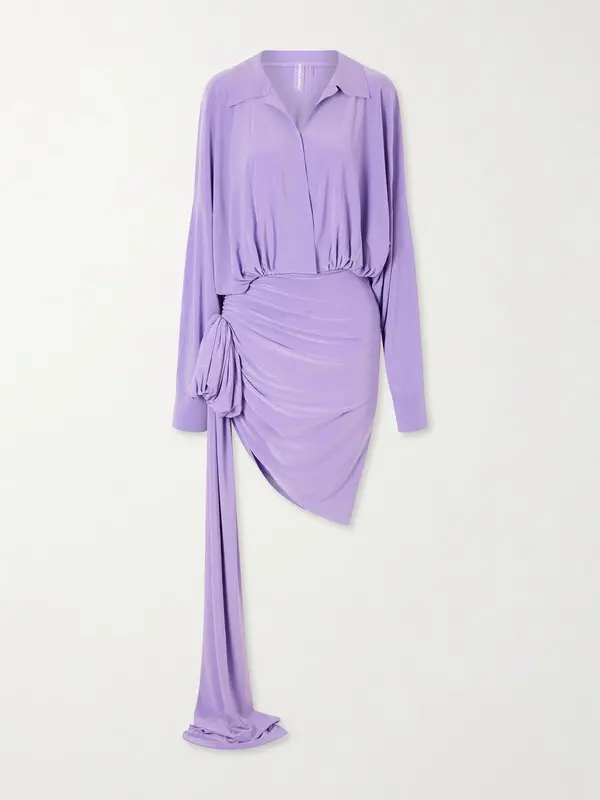 Norma Kamali Gathered Stretch-jersey Mini Dress