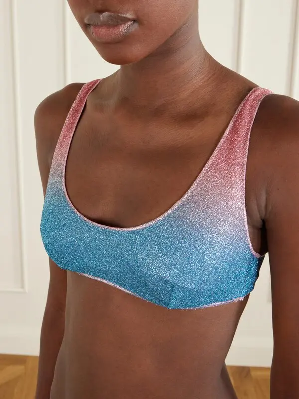 Oseree Lumière Metallic Lurex Bikini - Blue