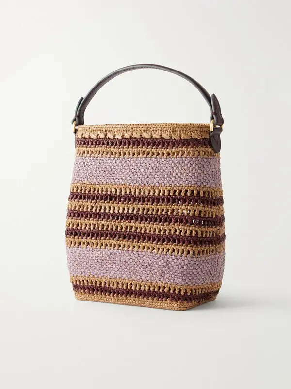 ANYA HINDMARCH Striped Raffia Cross Body Bag