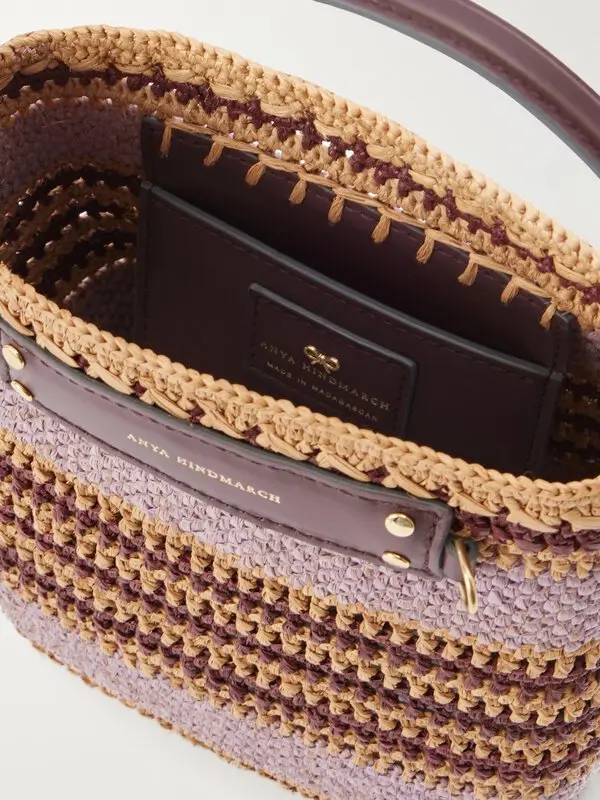 ANYA HINDMARCH Striped Raffia Cross Body Bag