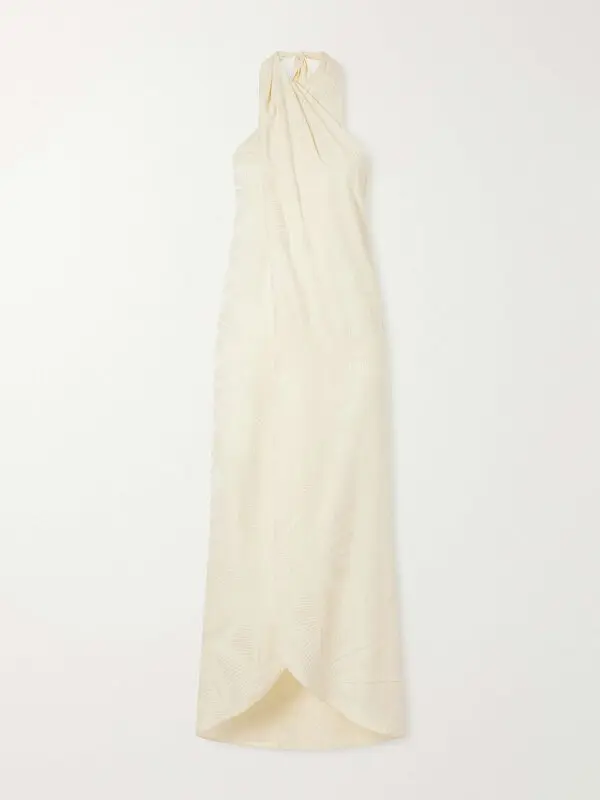 Johanna Ortiz Silent Water Satin-jacquard Tunic - Off-white