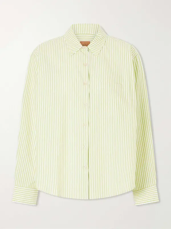 JAMIE HALLER Weekend Striped Cotton Shirt