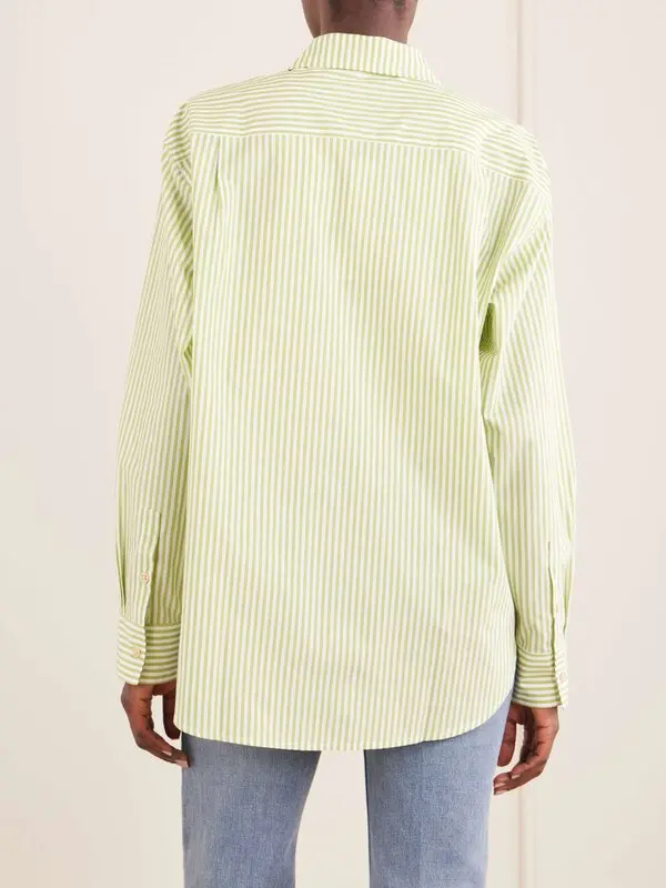 JAMIE HALLER Weekend Striped Cotton Shirt