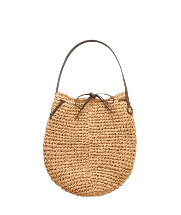 JW Anderson Bulb Raffia Shoulder Bag - Brown