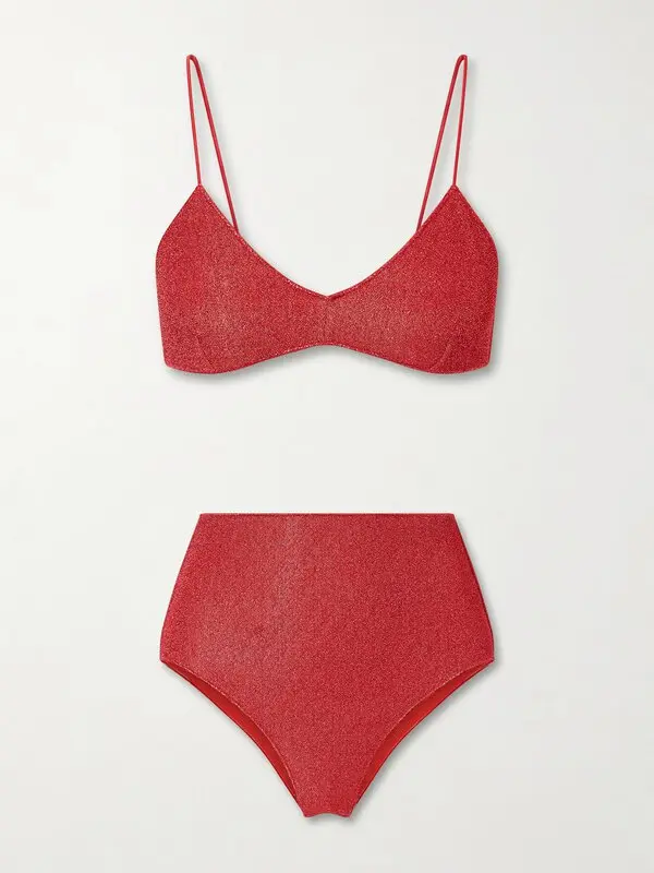 Oseree Lumière Metallic Lurex Bikini - Orange