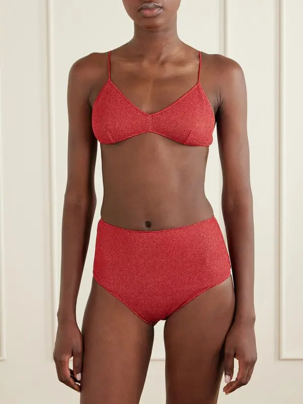 Oseree Lumière Metallic Lurex Bikini - Orange