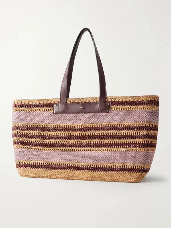ANYA HINDMARCH Striped Raffia Tote
