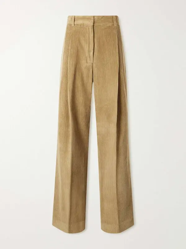 RÓHE Ted Cotton-corduroy Wide-leg Pants - Beige