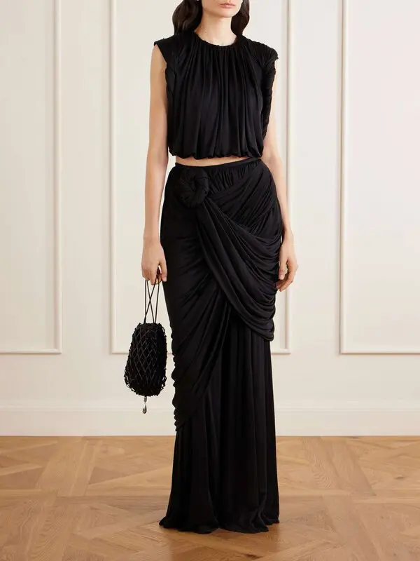HEIRLOME Effie Gathered Silk-jersey Tank