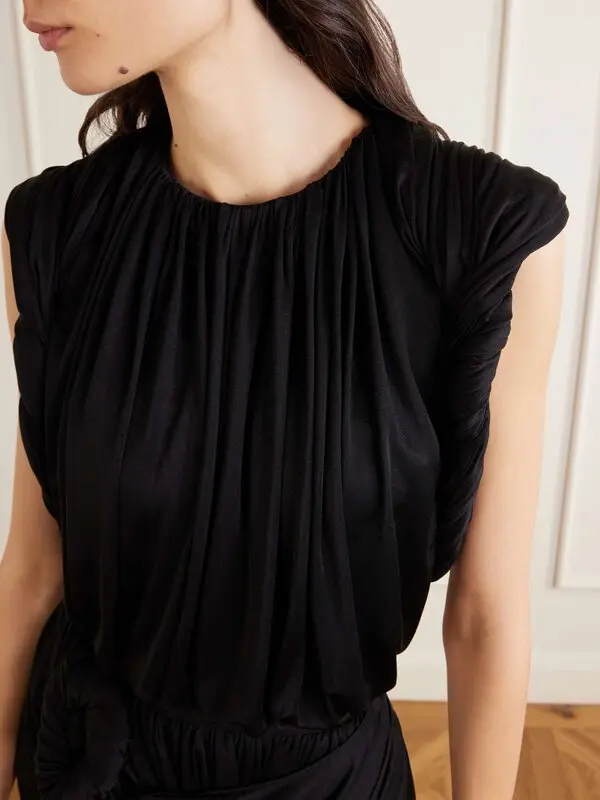 HEIRLOME Effie Gathered Silk-jersey Tank