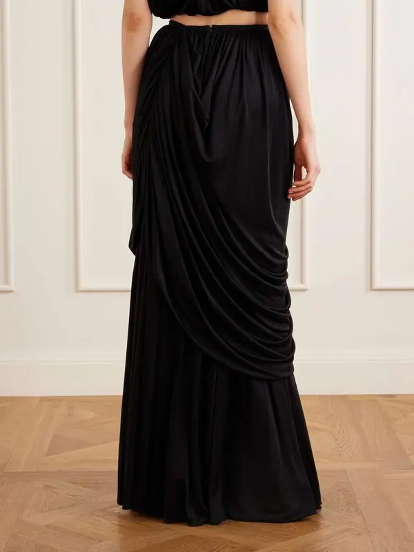 HEIRLOME Effie Appliquéd Silk-jersey Maxi Dress