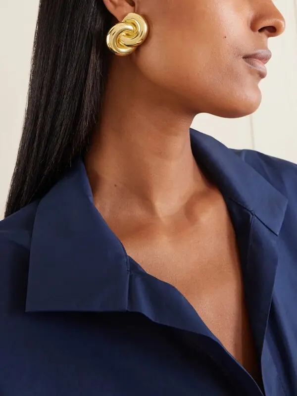 MARTHA CALVO 14-karat -plated Brass Knotted Earrings